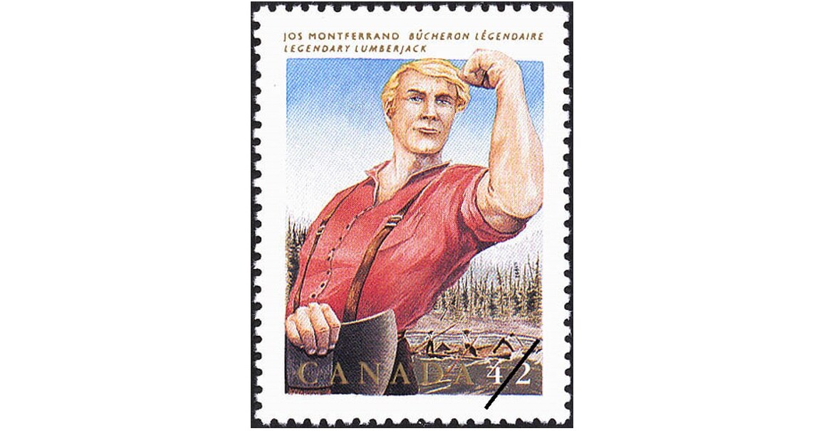 Larger than life French Canadian folk hero and raftsman Jos Montferrand ...