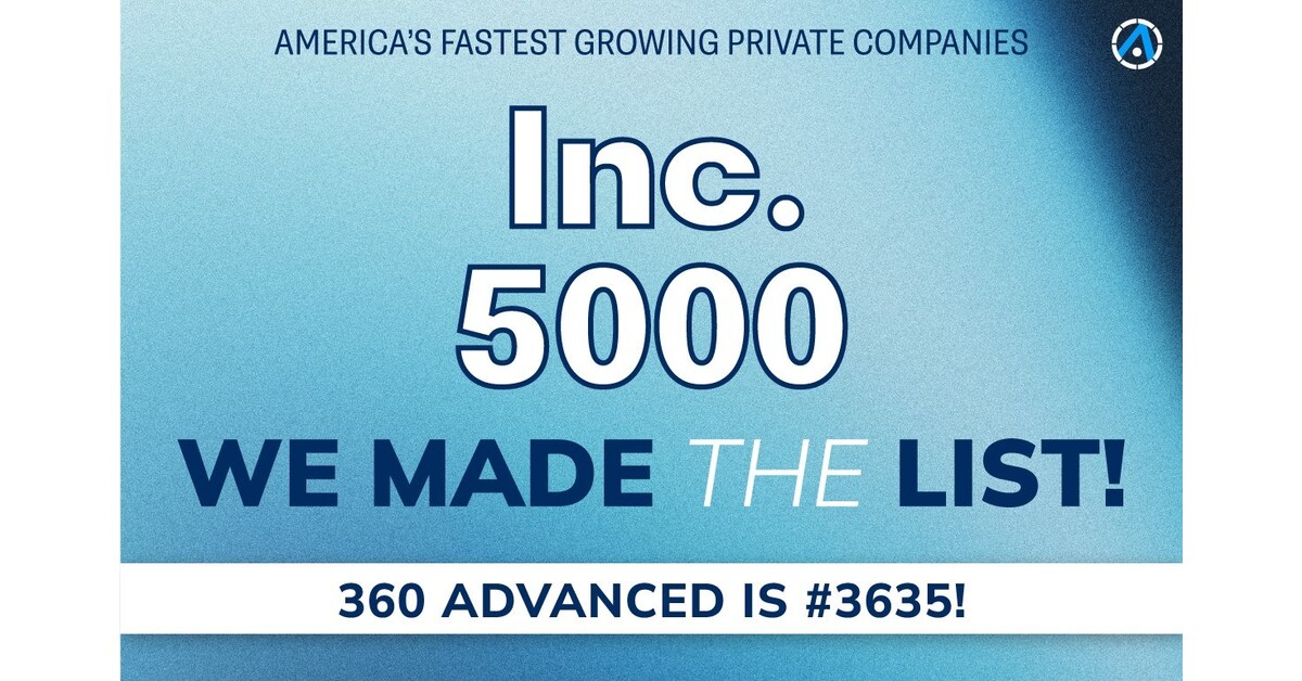 360 Advanced Recognized on the 2024 inc. 5000 list of America's Fastest ...