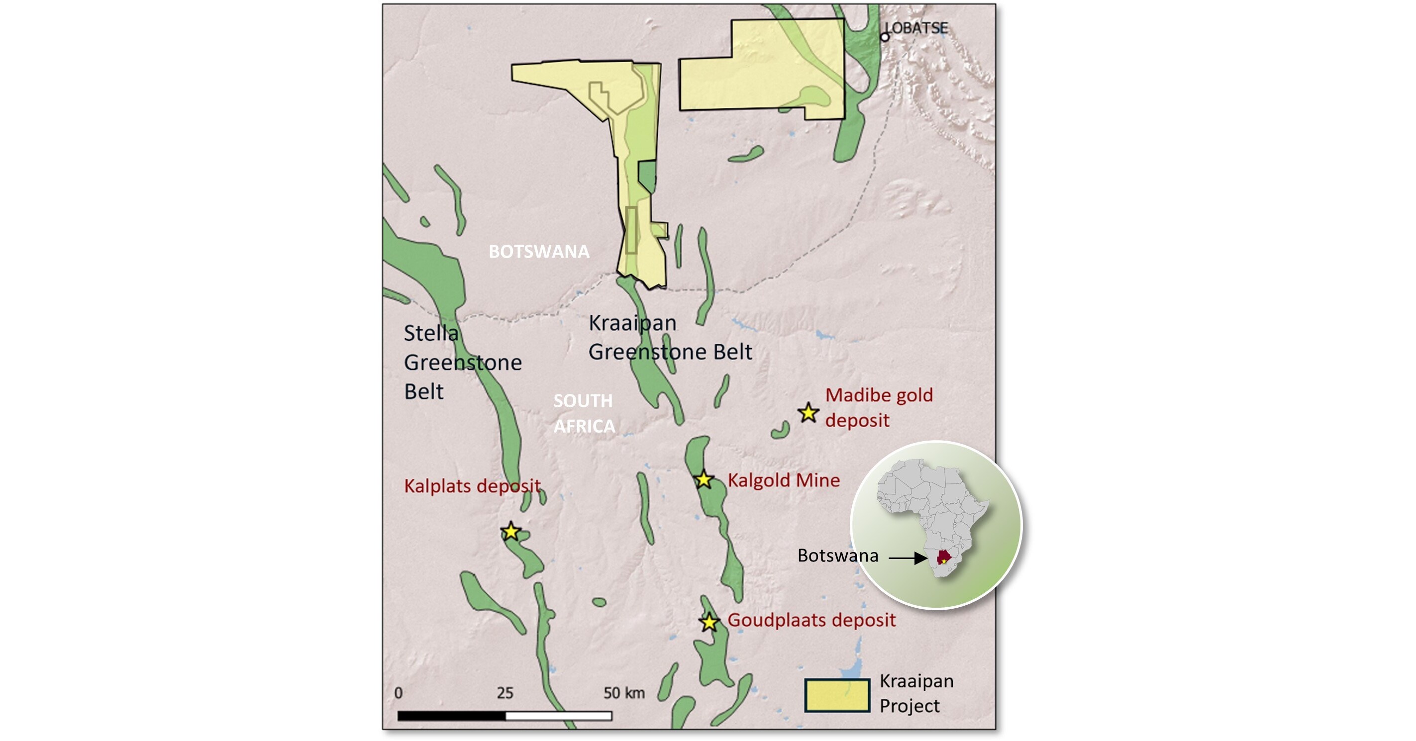 NORTH ARROW OPTIONS KRAAIPAN GOLD PROJECT, BOTSWANA AND ANNOUNCES SHARE ...