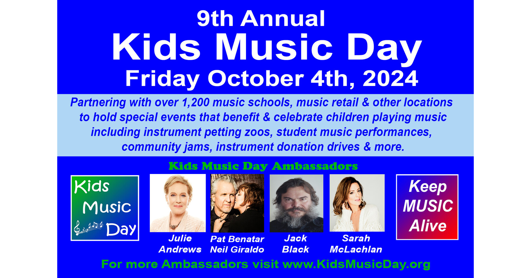 Keep Music Alive & 1,200+ Locations to Celebrate 9th Annual Kids Music ...