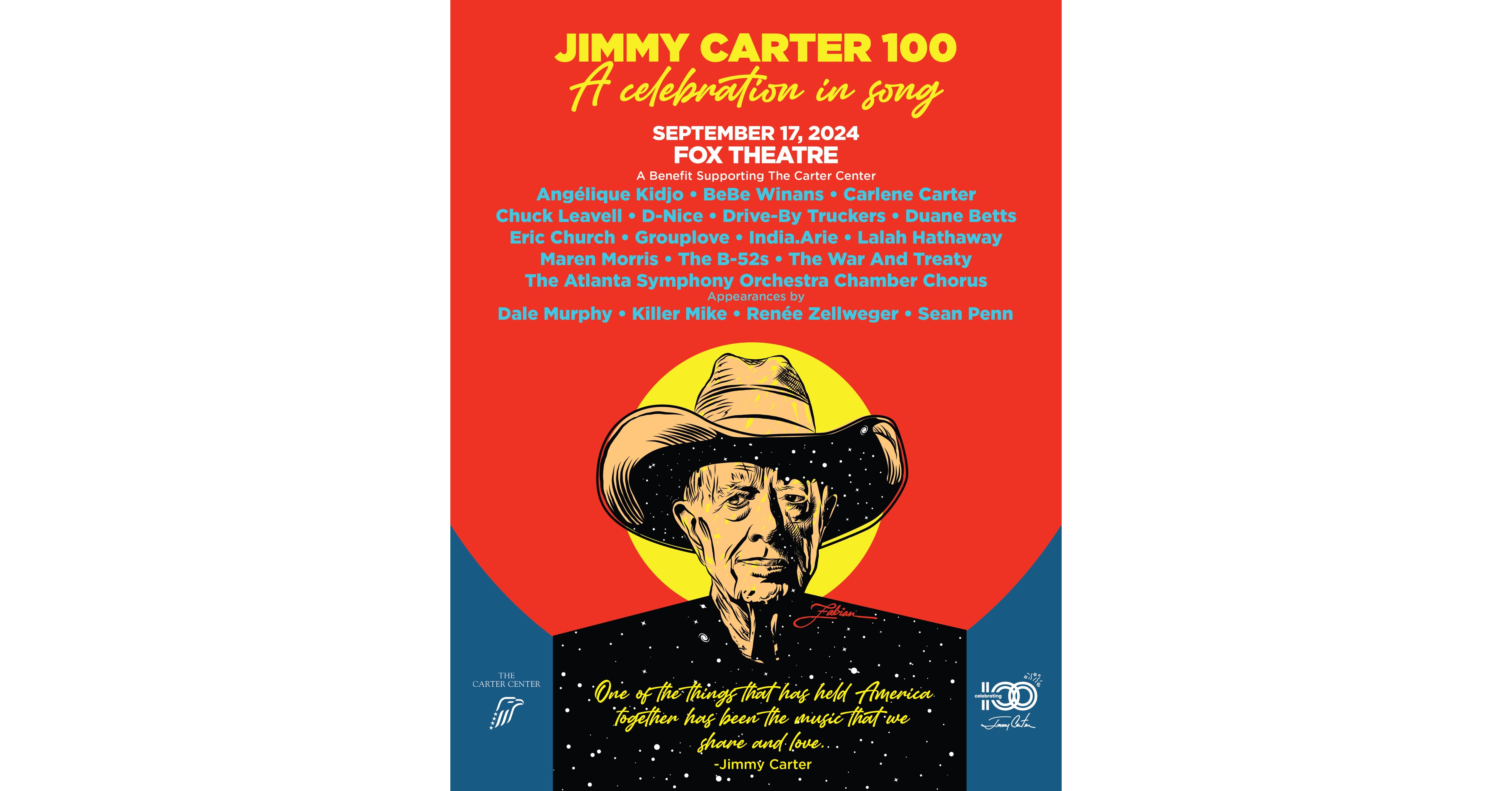 "Jimmy Carter 100: A Celebration in Song" Adds New Talent to Concert Lineup