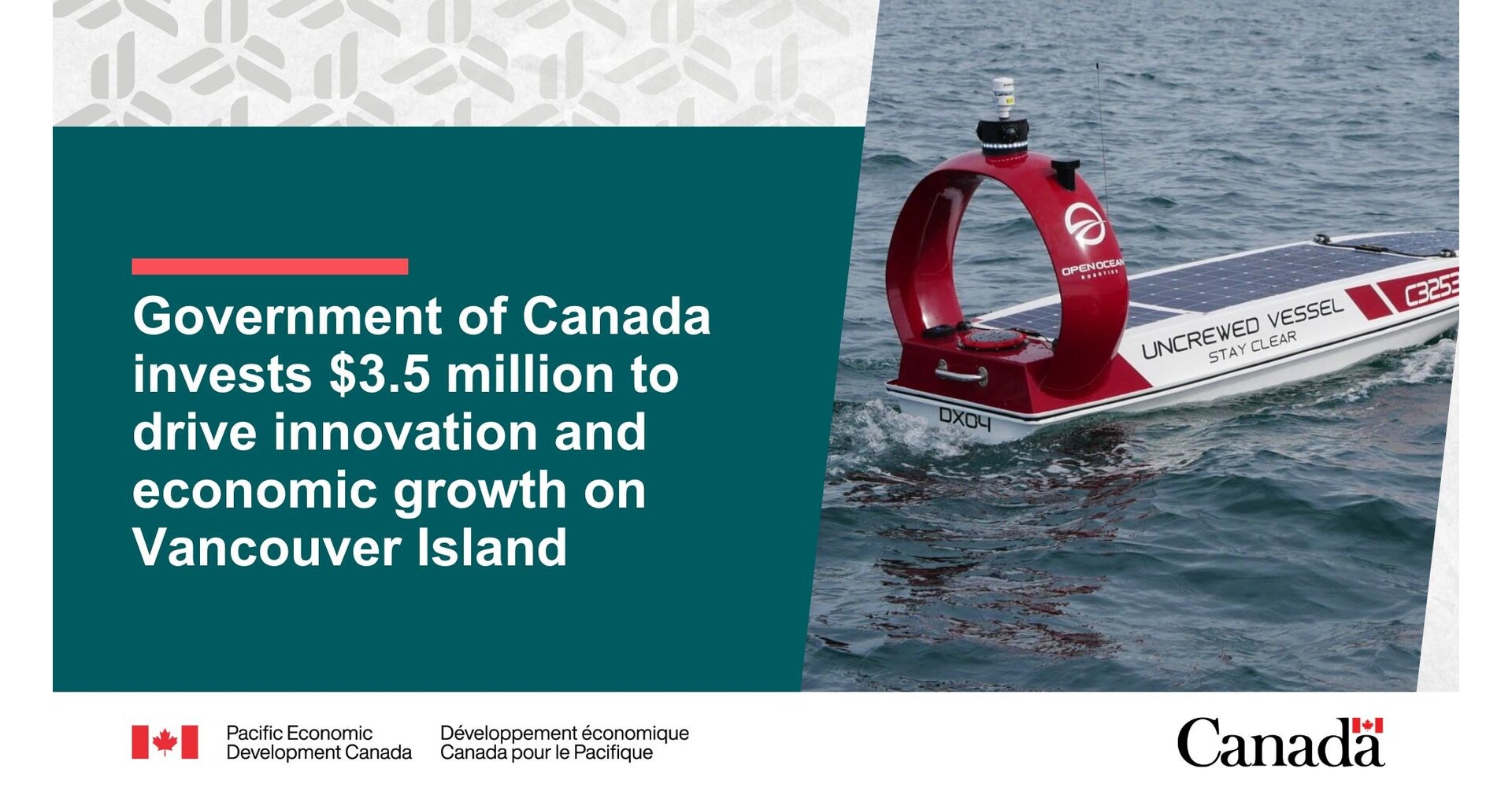 Government of Canada invests $3.5 million to drive innovation and ...