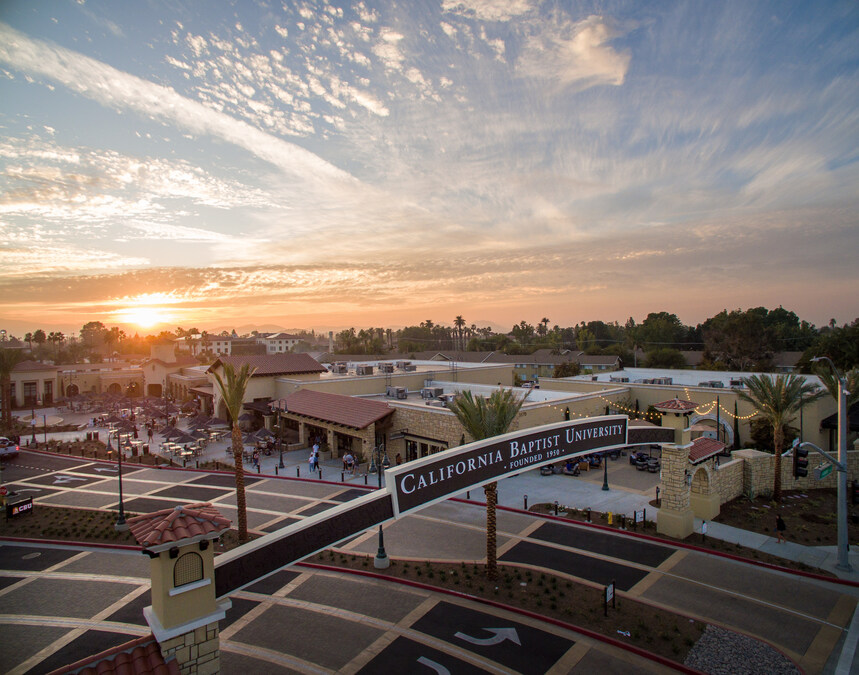 Cal Baptist University Logo CBU Lancer Plaza Entryway — Tovey Shultz