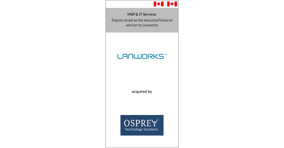 Tequity Advises MSP Firm, Lanworks, on Acquisition by Osprey Technology ...