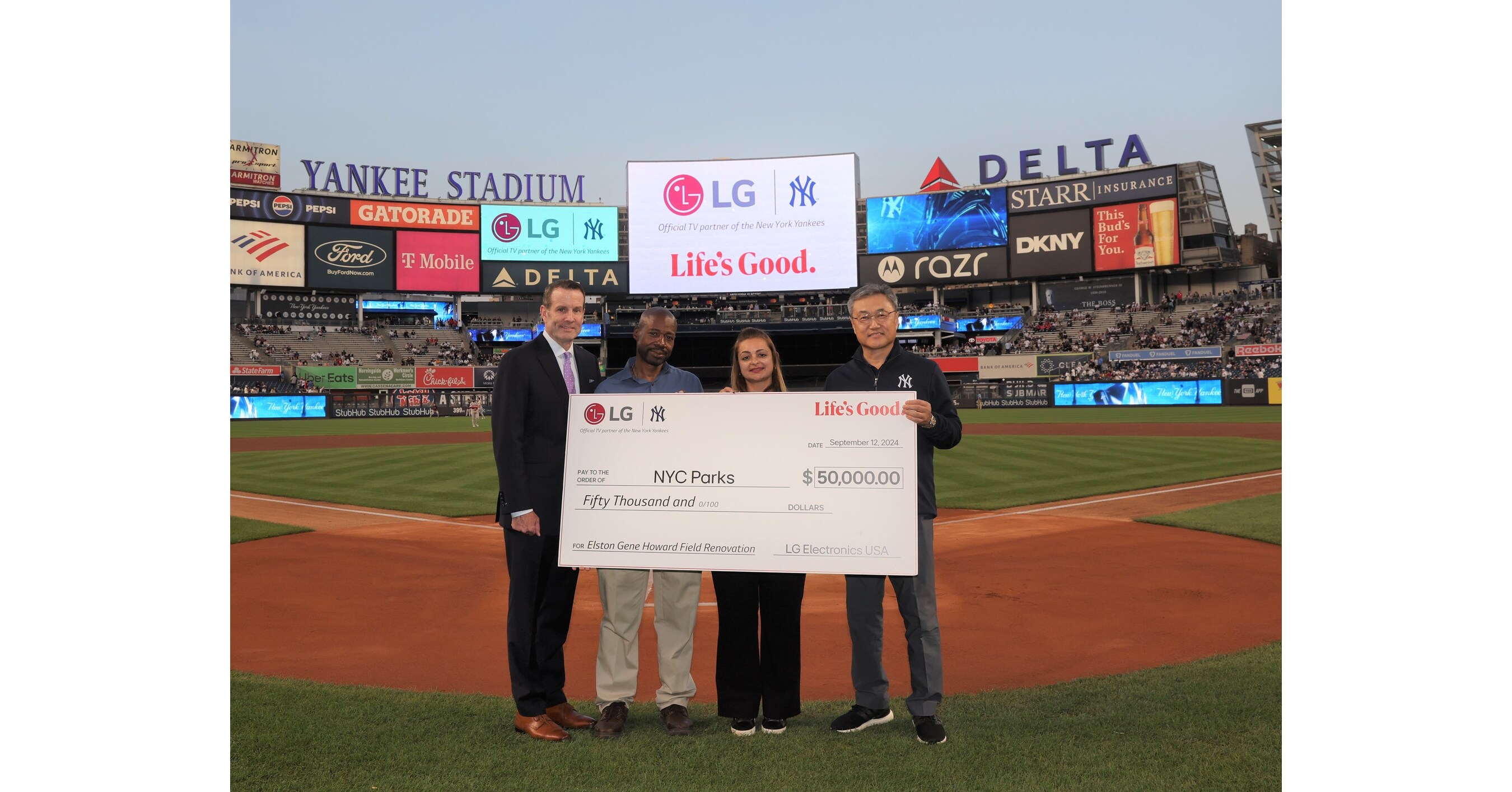 LG ELECTRONICS USA PARTNERS WITH NEW YORK YANKEES TO SUPPORT NYC FIELD ...