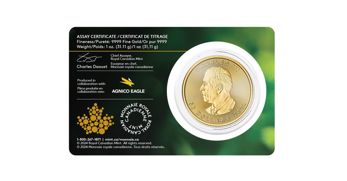 ROYAL CANADIAN MINT LAUNCHES NEW SINGLE MINE GOLD MAPLE LEAF BULLION ...