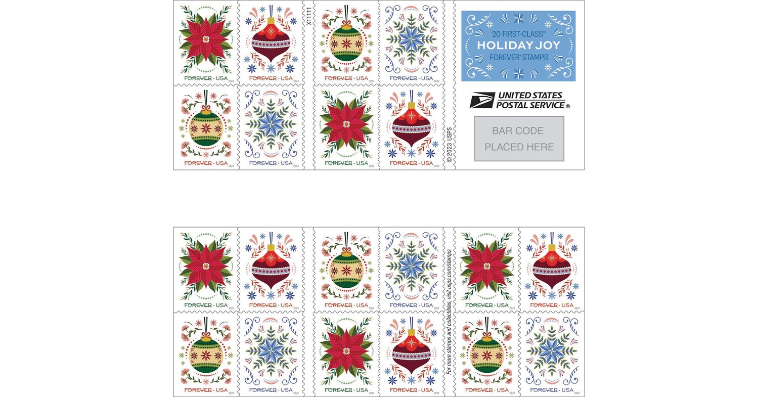 Holiday Cheer Takes Center Stage: USPS Unveils Festive Holiday Stamps ...