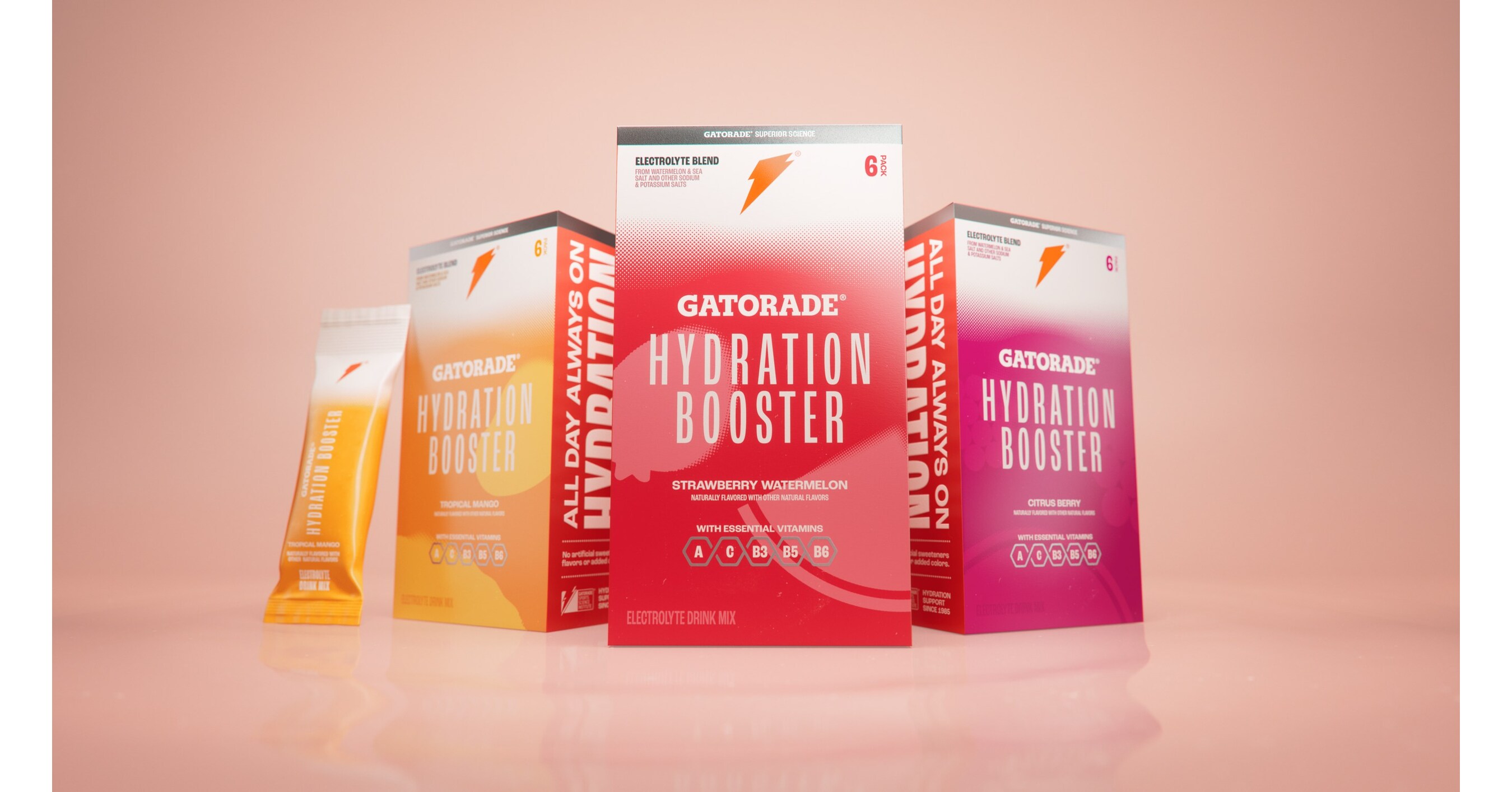 NEW GATORADE HYDRATION BOOSTER ELECTROLYTE POWDER PUTS YOUR WATER TO WORK