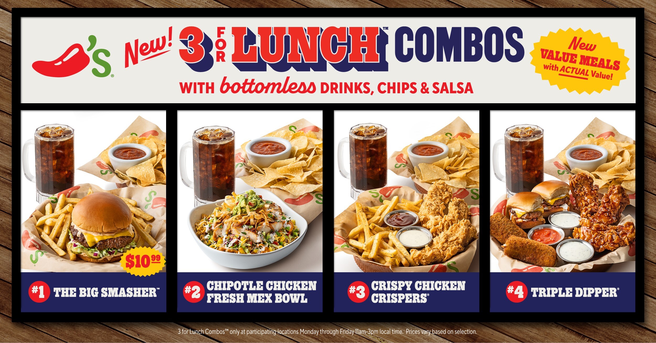 Chili's® Fires at Fast Food Again with Irresistible 3 For Lunch Combos