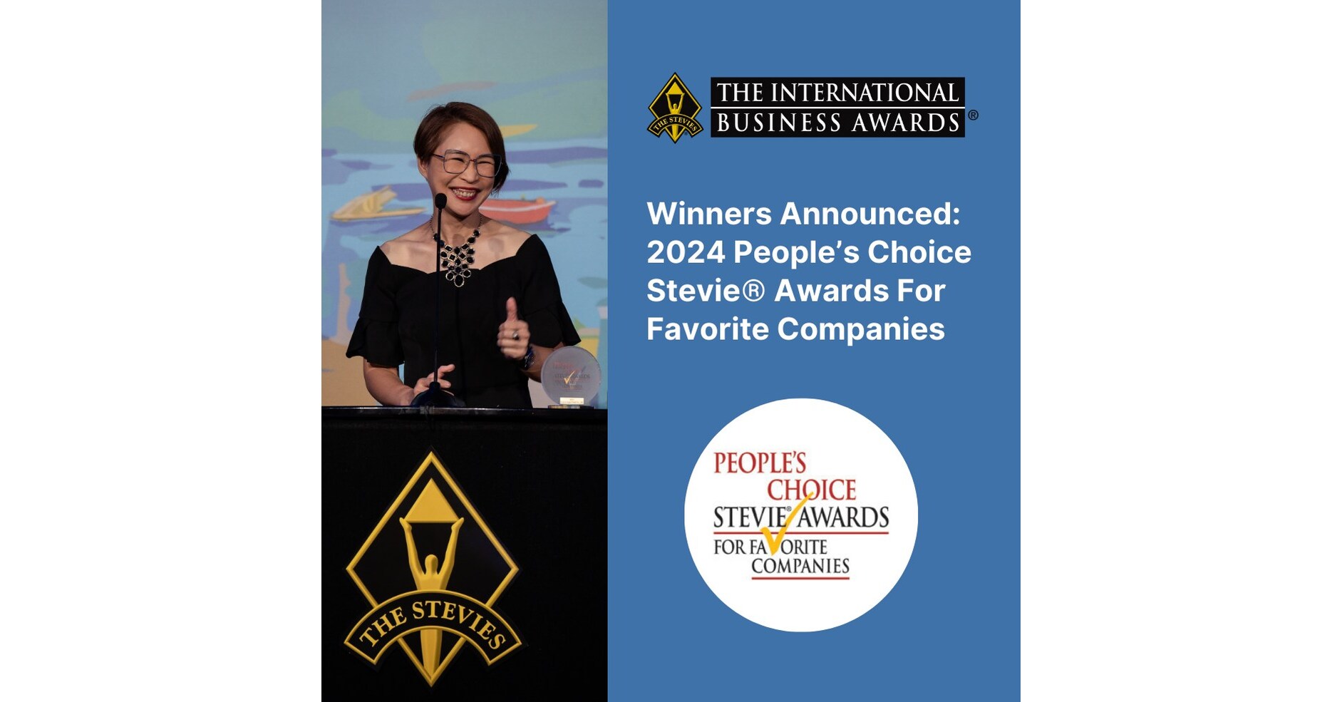Winners of 2024 People's Choice Stevie® Awards for Favorite Companies Announced