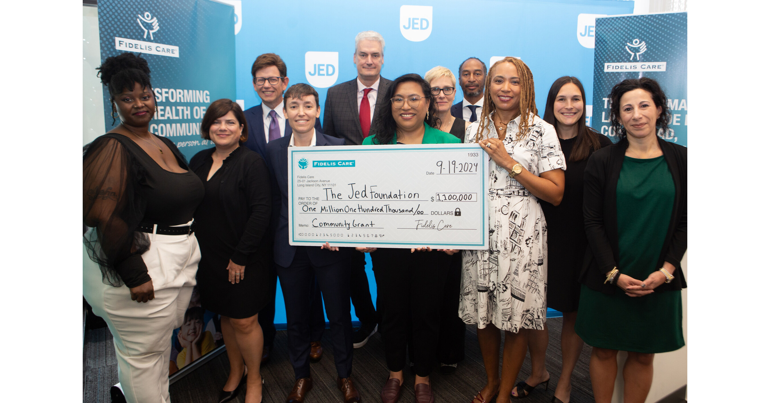 Fidelis Care and the Centene Foundation Award $1.1 Million to The Jed ...