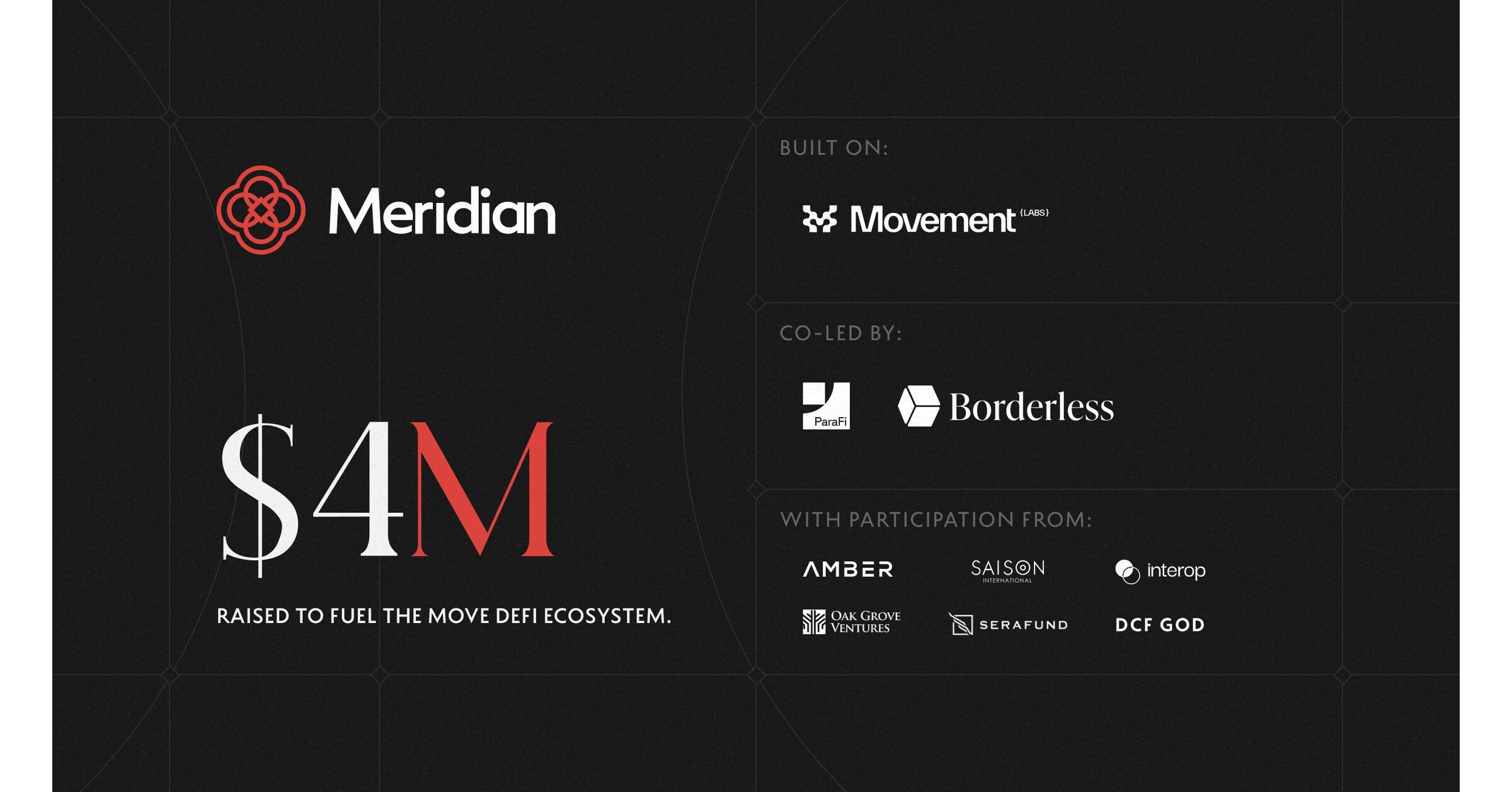 Meridian Secures $4M in Seed Funding to Revolutionize DeFi on Movement
