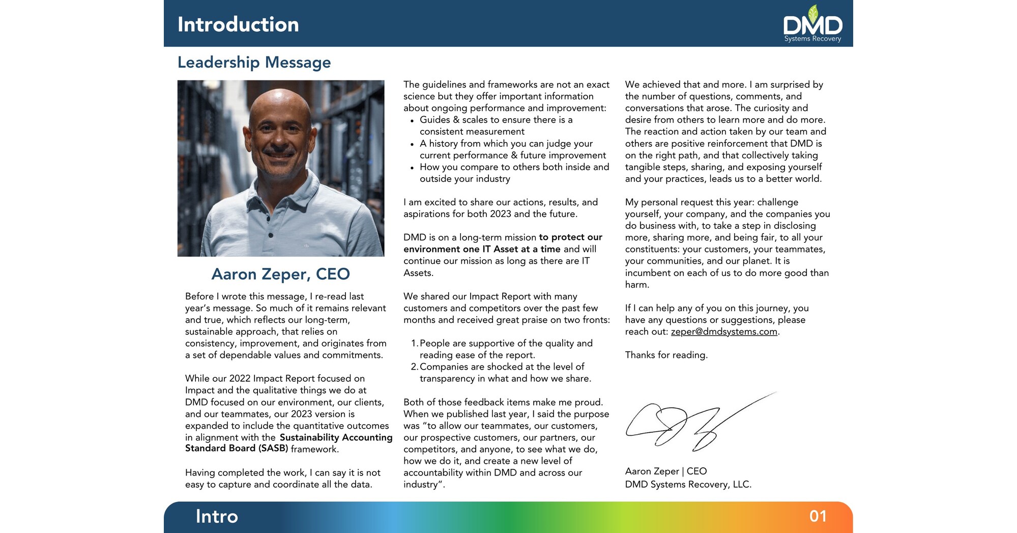 DMD Systems Recovery Releases 2023 Impact Report with New SASB and GHG ...