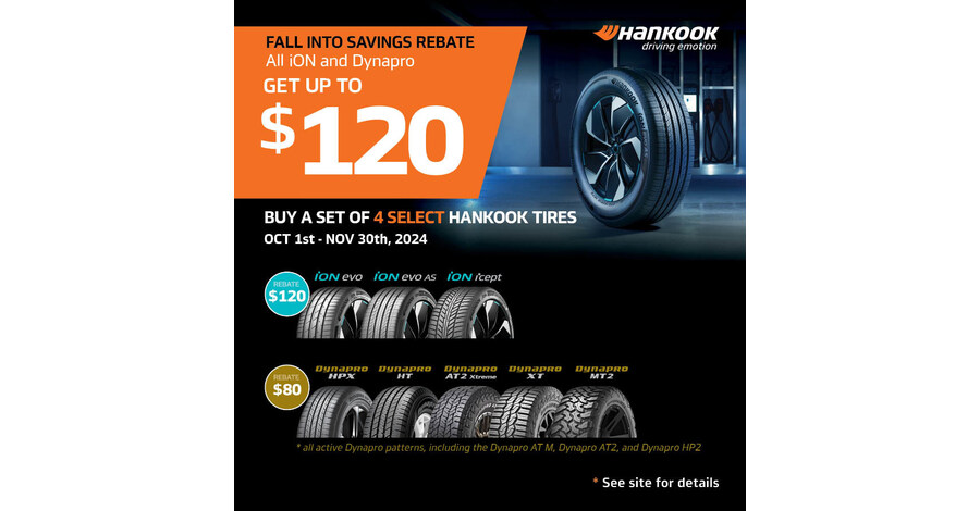 Fall into Savings! Hankook Tire Offers Up to $120 Savings in Fall 2024 ...