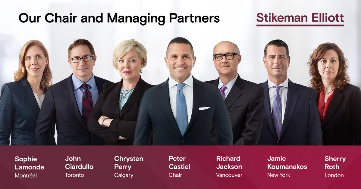 Stikeman Elliott appoints new Chair, Managing Partner in Montréal and ...