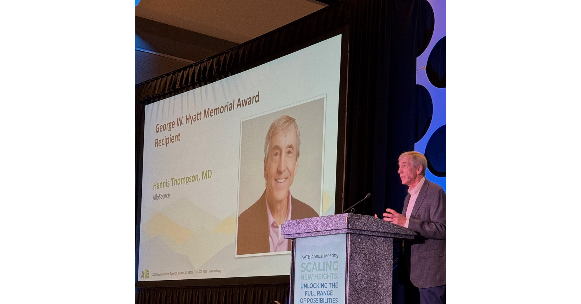 ALLOSOURCE MEDICAL DIRECTOR, DR. HANNIS THOMPSON, RECOGNIZED FOR HIS ...