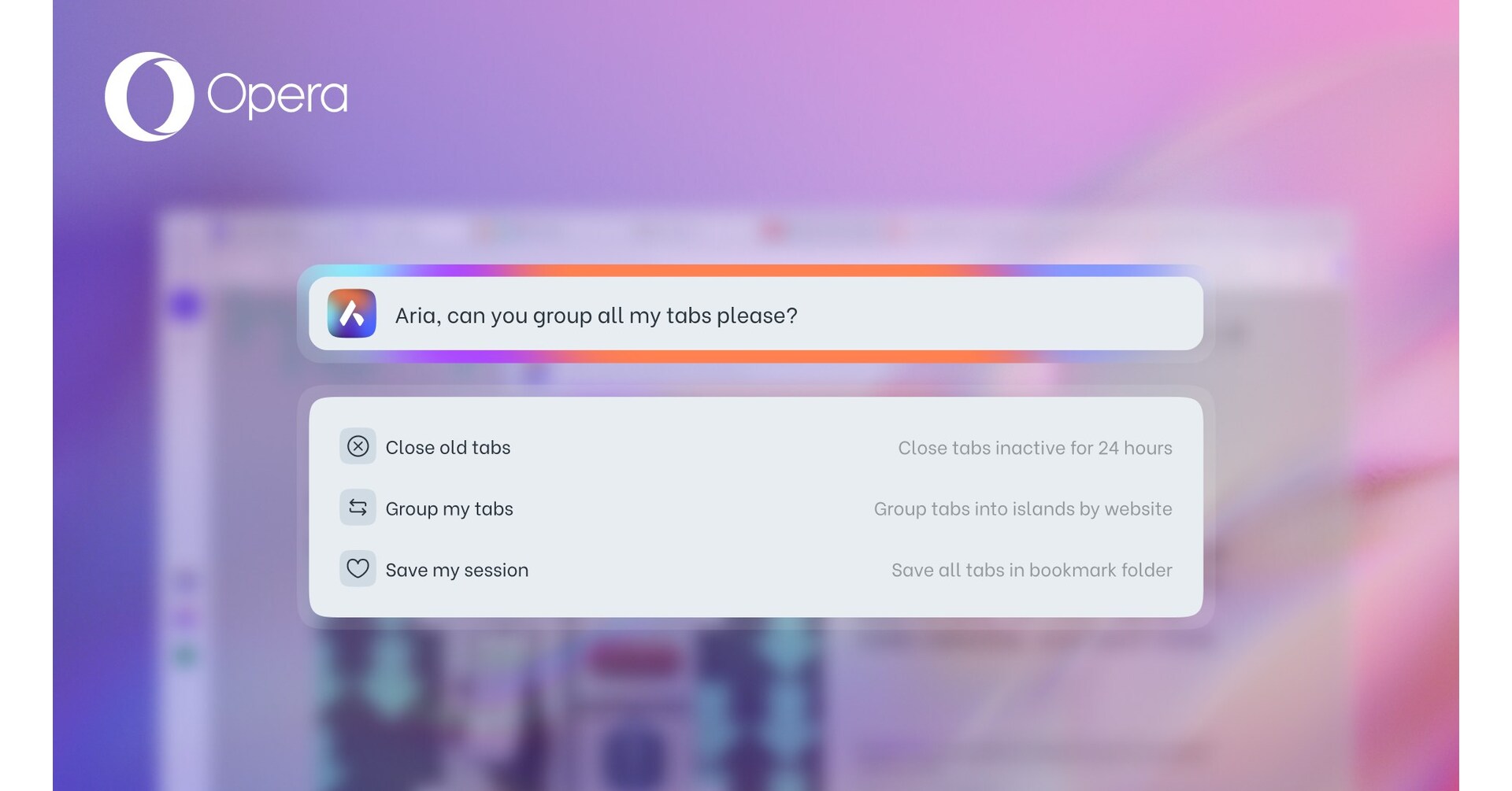 Opera introduces a new way to manage tabs with AI via Tab Commands