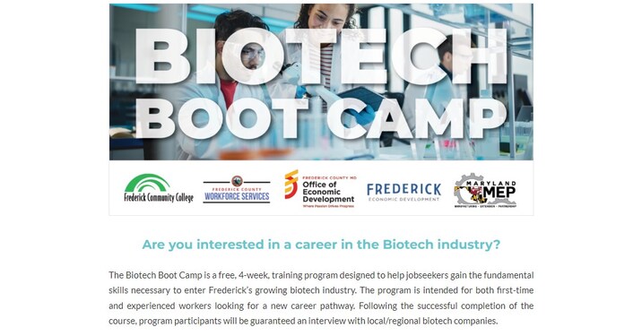 Biotech Bootcamp: Launch Your Career in Frederick's Biotech Sector