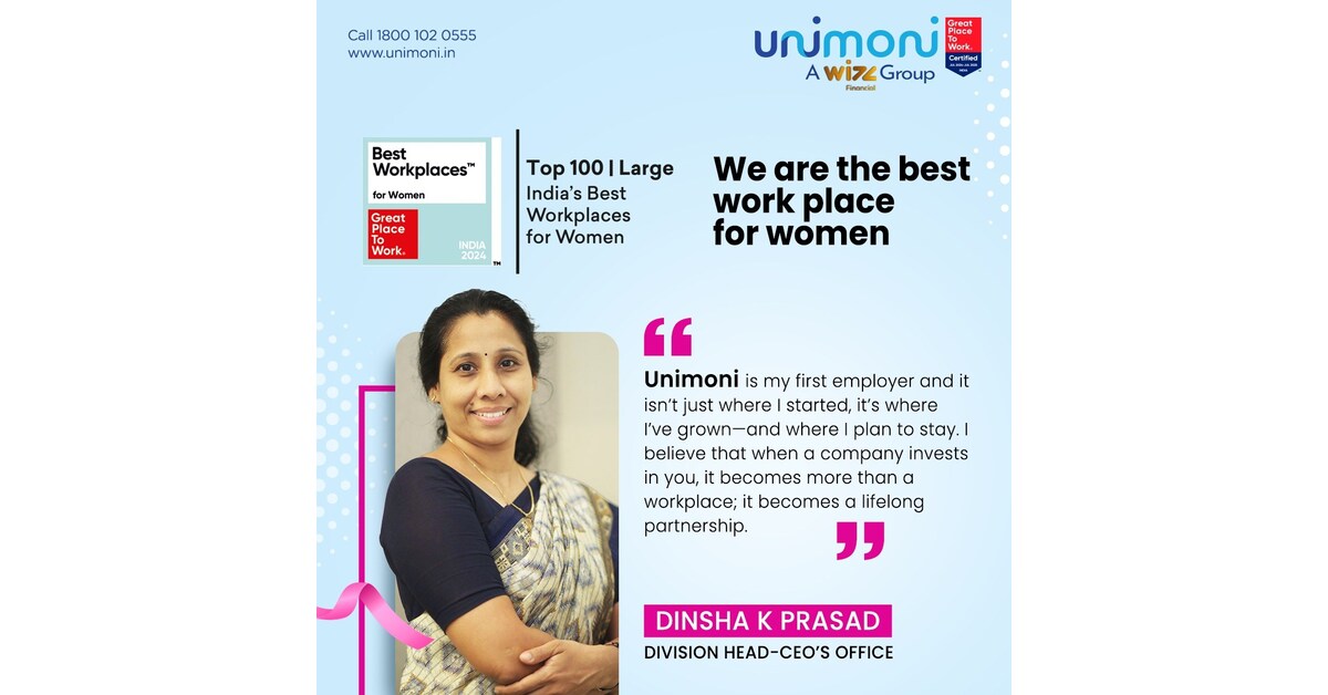 Unimoni Earns Prestigious 'India's Best Workplaces for Women 2024 ...