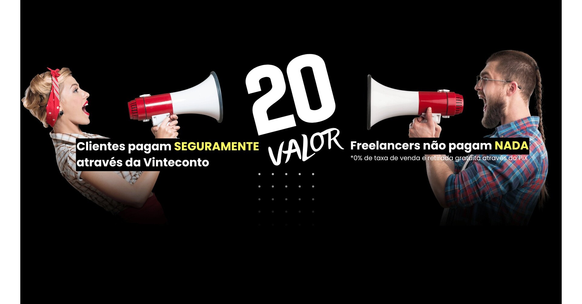 Este site de Freela oferece serviços por vintepila e sem taxas para o ...