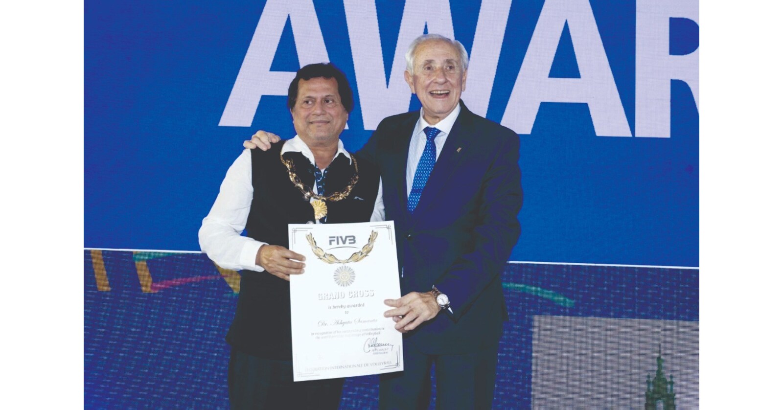 Achyuta Samanta Honoured With FIVB Grand Cross Award