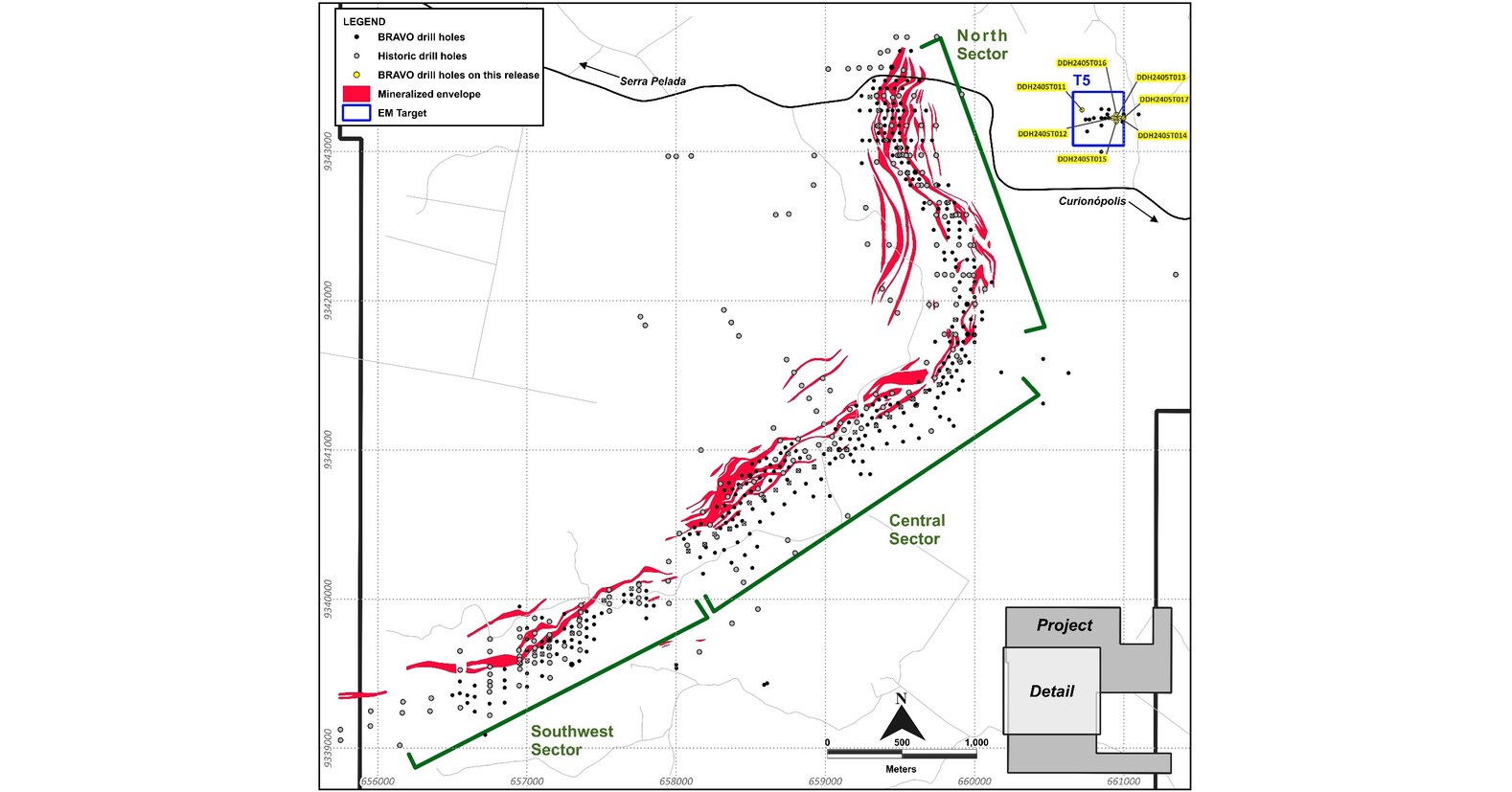 Bravo Extends T5 Copper-Gold Mineralization to ~300m of Strike ...