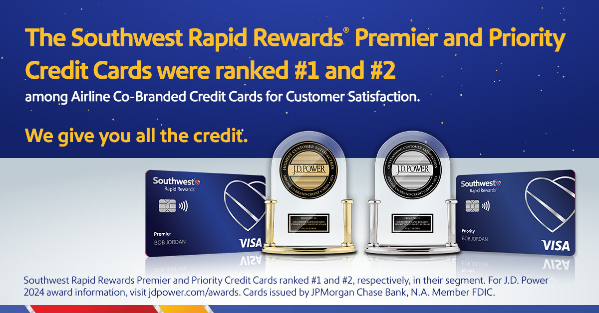 J.D. POWER NAMES TWO SOUTHWEST RAPID REWARDS CREDIT CARDS ISSUED BY ...