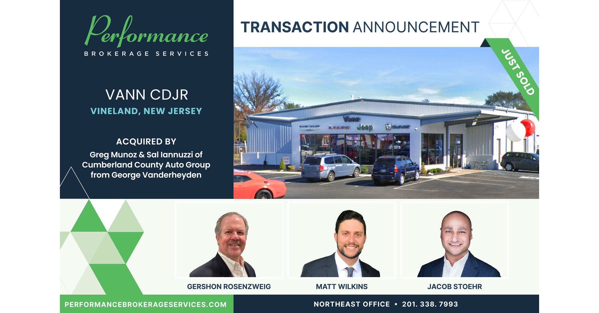 Performance Brokerage Services Advises on the Sale of Vann Chrysler ...