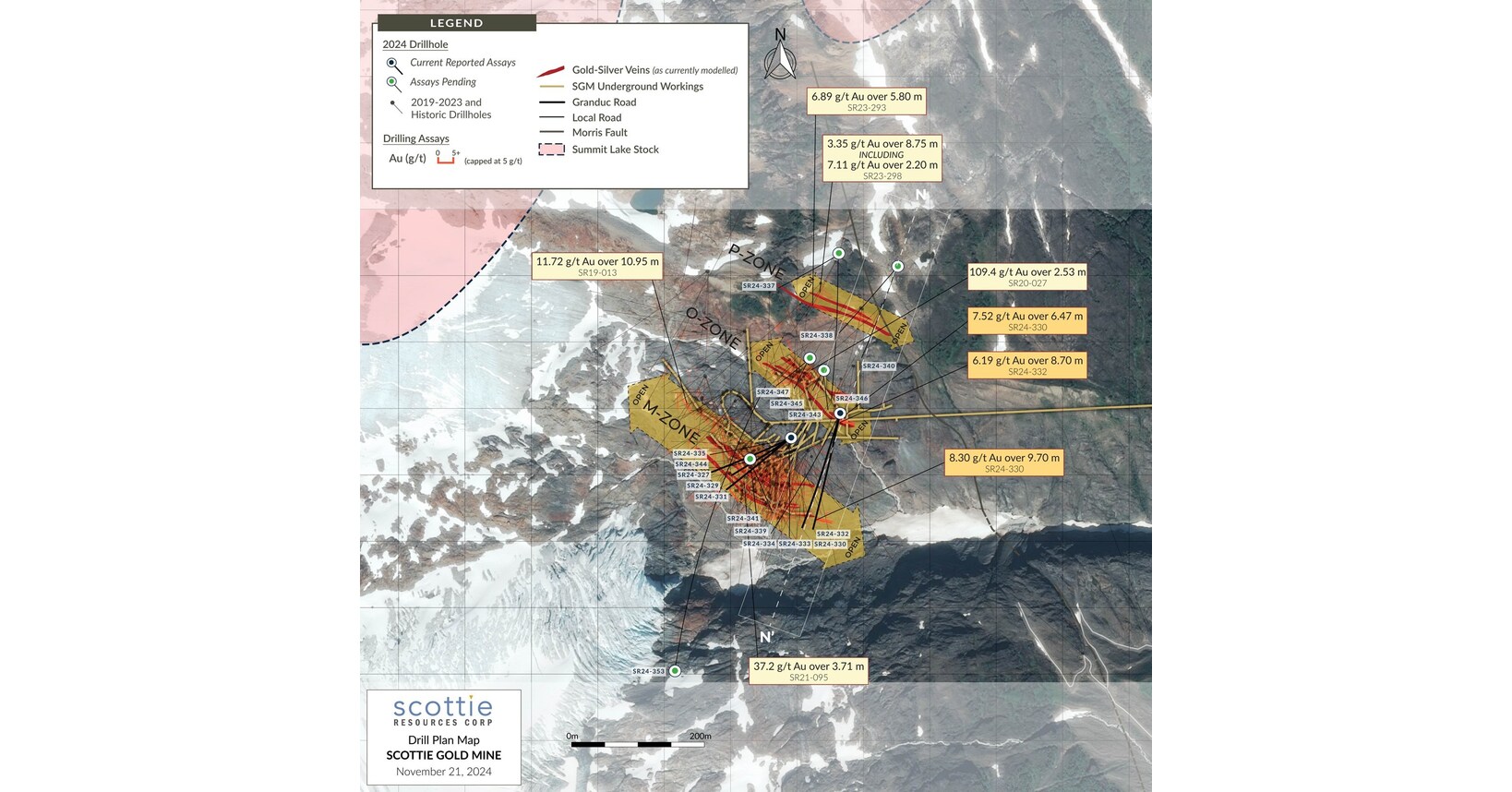 SCOTTIE RESOURCES INTERCEPTS 8.30 G/T GOLD OVER 9.70 M AND 6.19 G/T ...