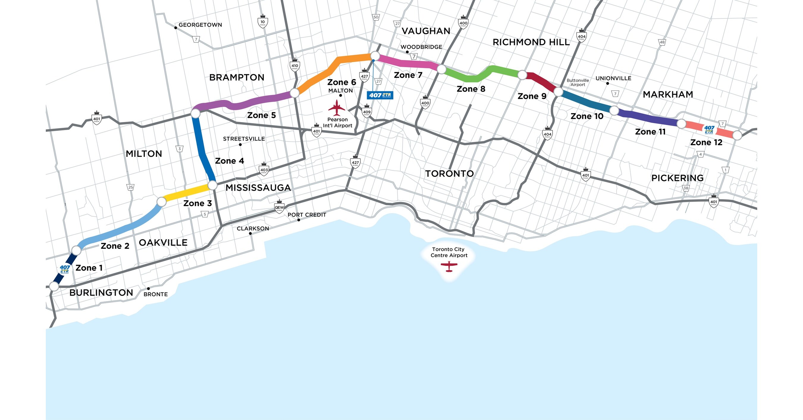 407 ETR announces 2025 rate schedule and introduces new toll zones and ...