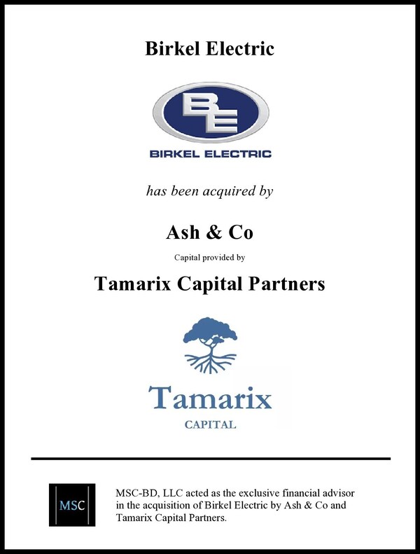 Madison Street Capital Acts as Exclusive Advisor to Birkel Electric in ...