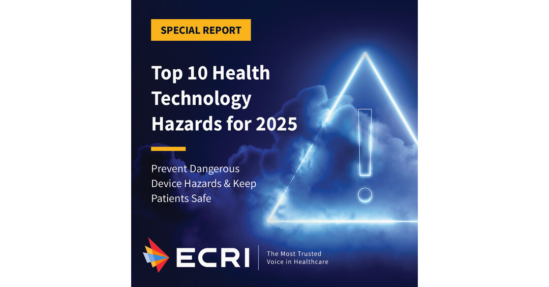 Artificial intelligence tops 2025 health technology hazards list