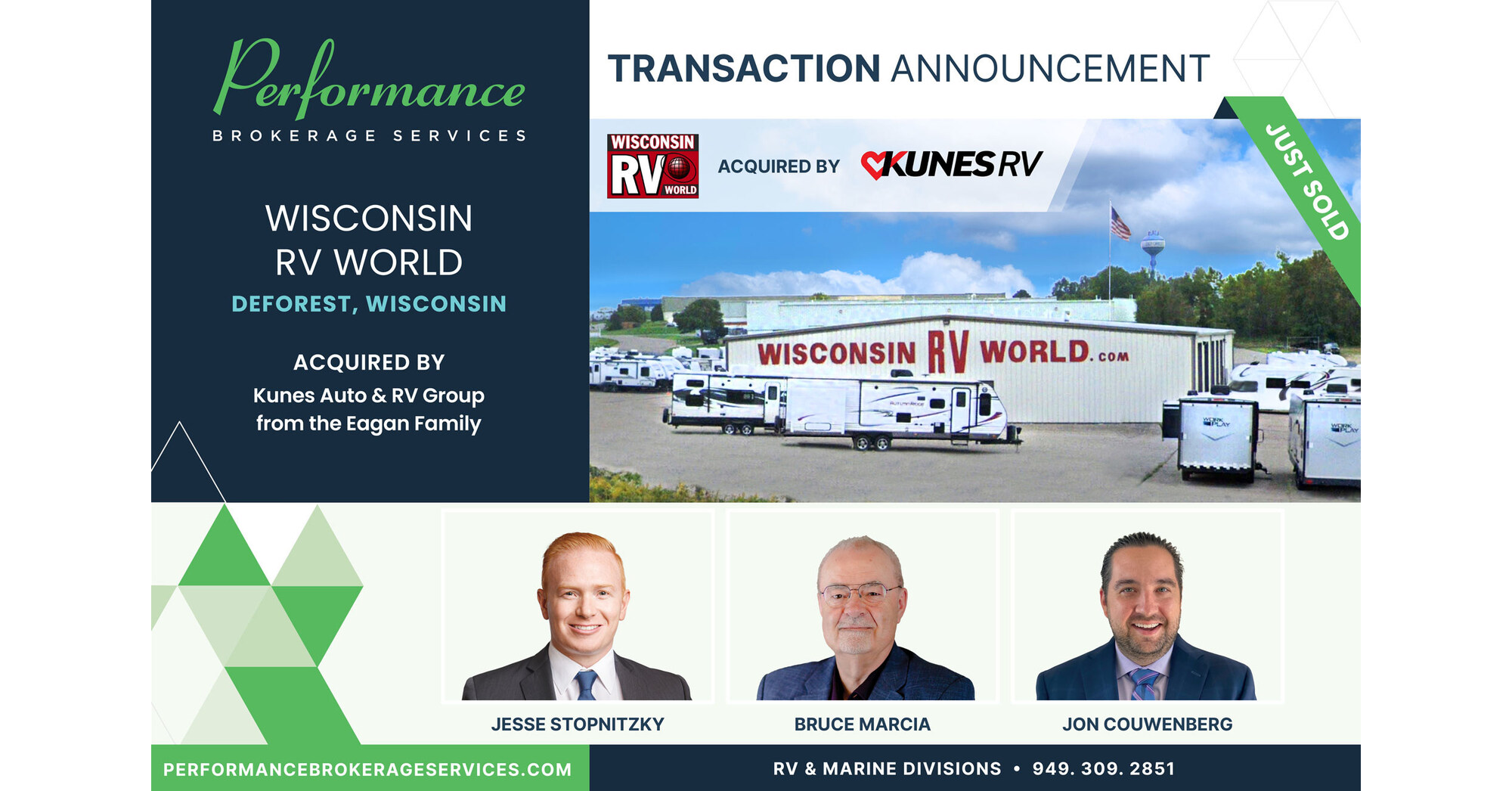 Performance Brokerage Services Advises on the Sale of Wisconsin RV ...