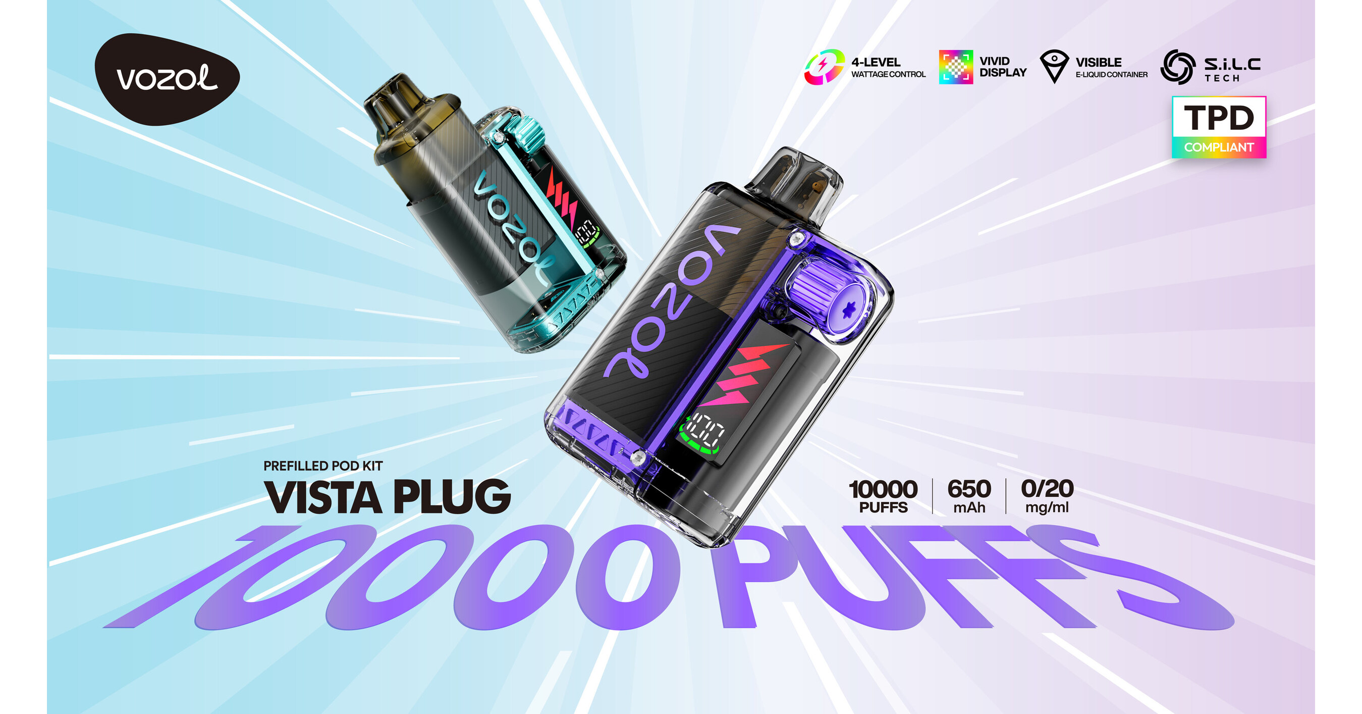 VOZOL Launched The First TPD-Compliant 10,000 Puff Vape ----The Vista Plug