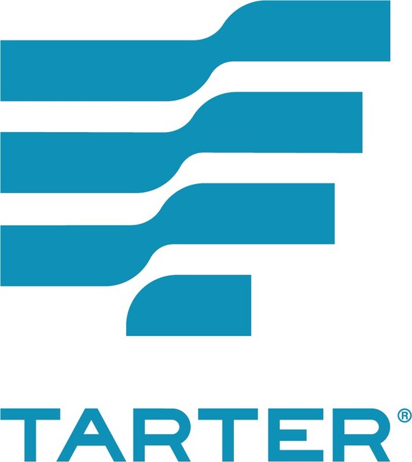 Tater Farm Equipment Logo Modern Combine Harvester, Tractor And Plough