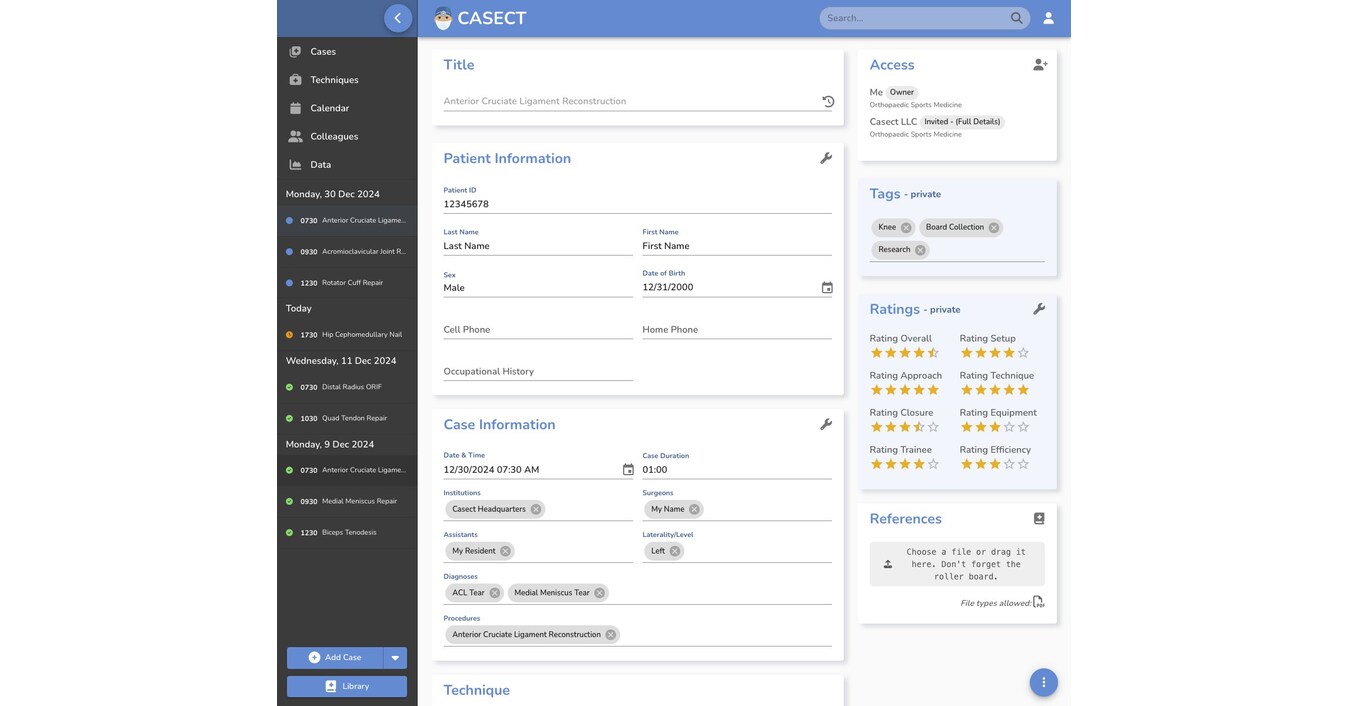 Casect Launches AI-Enhanced Case Log Platform for Surgeons