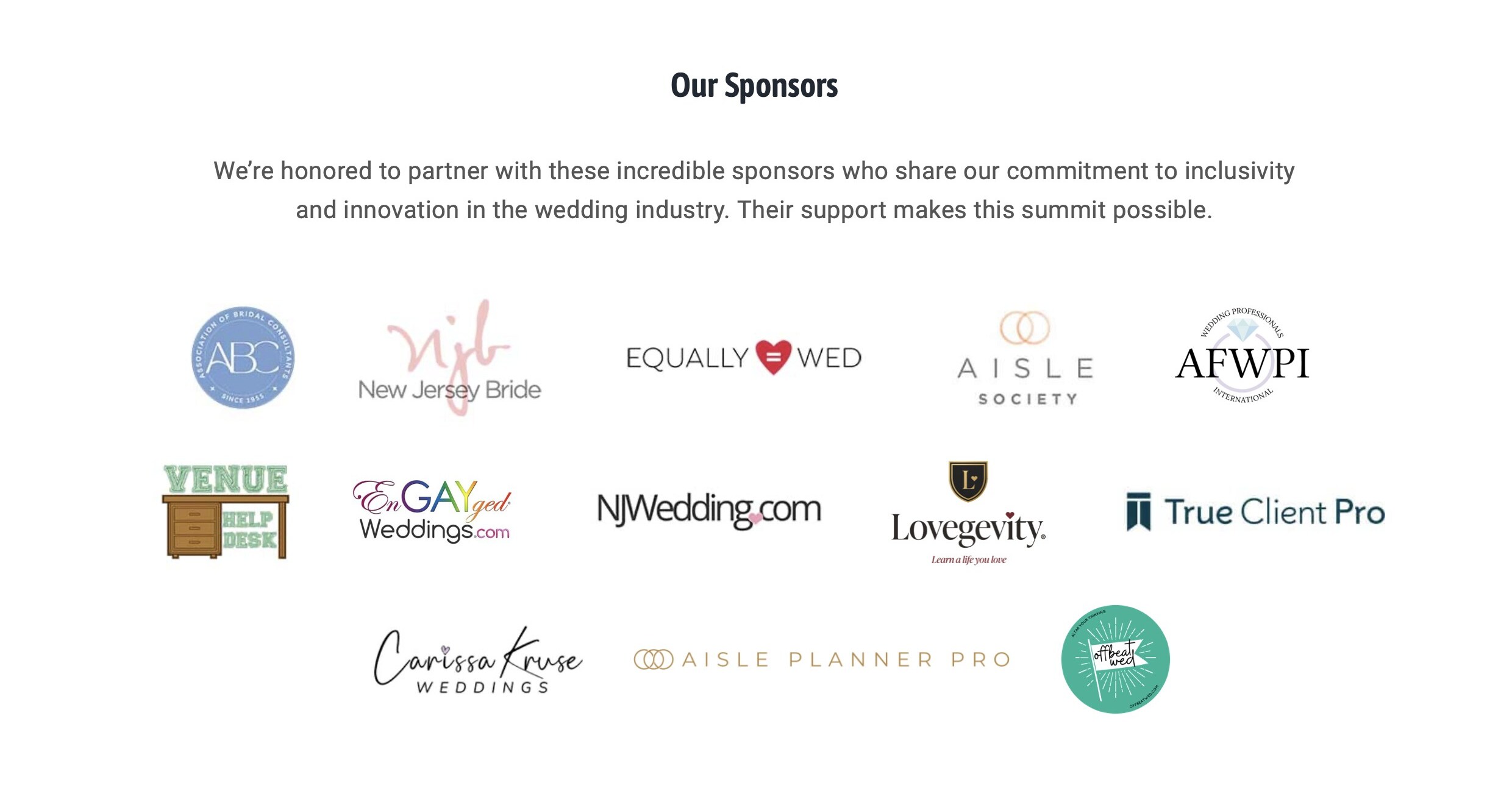 Innovative Inclusive Wedding Summit Announces Elite Sponsors