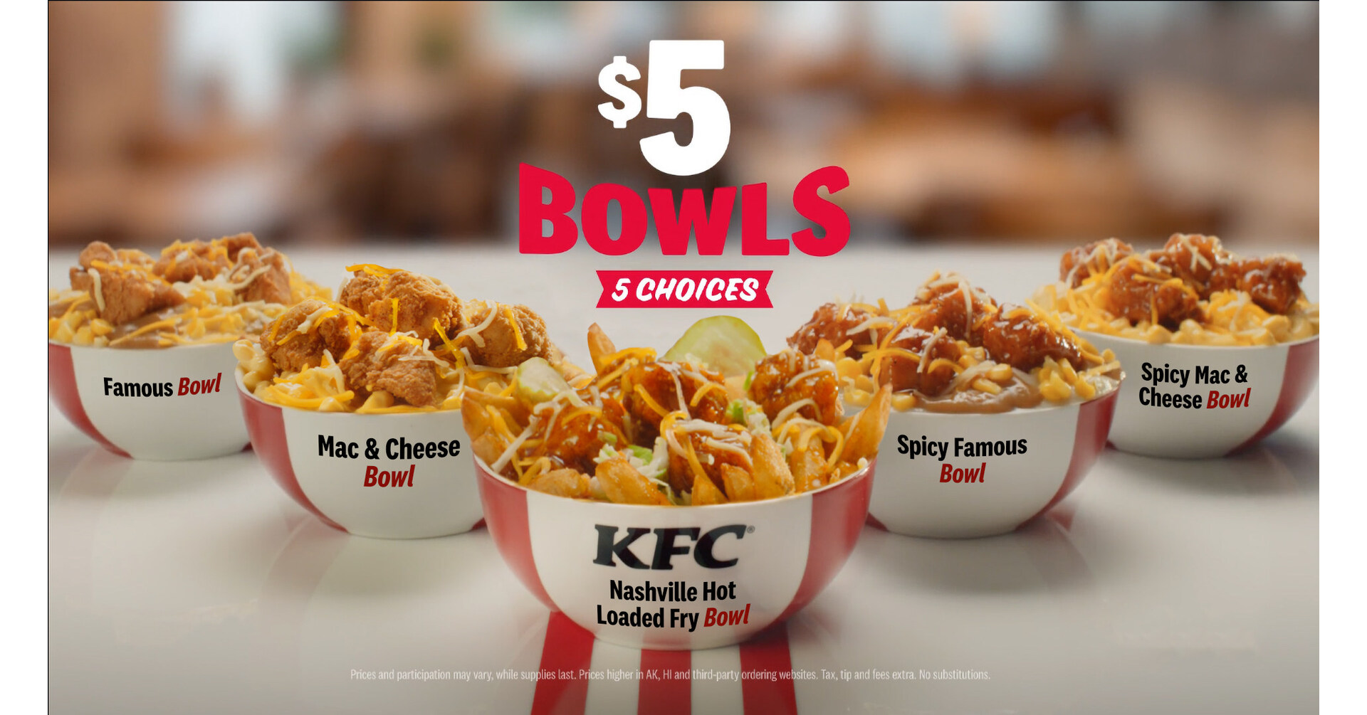 $5 Bowls with Five Choices: KFC® Debuts Hot New Lineup of Flavorful ...