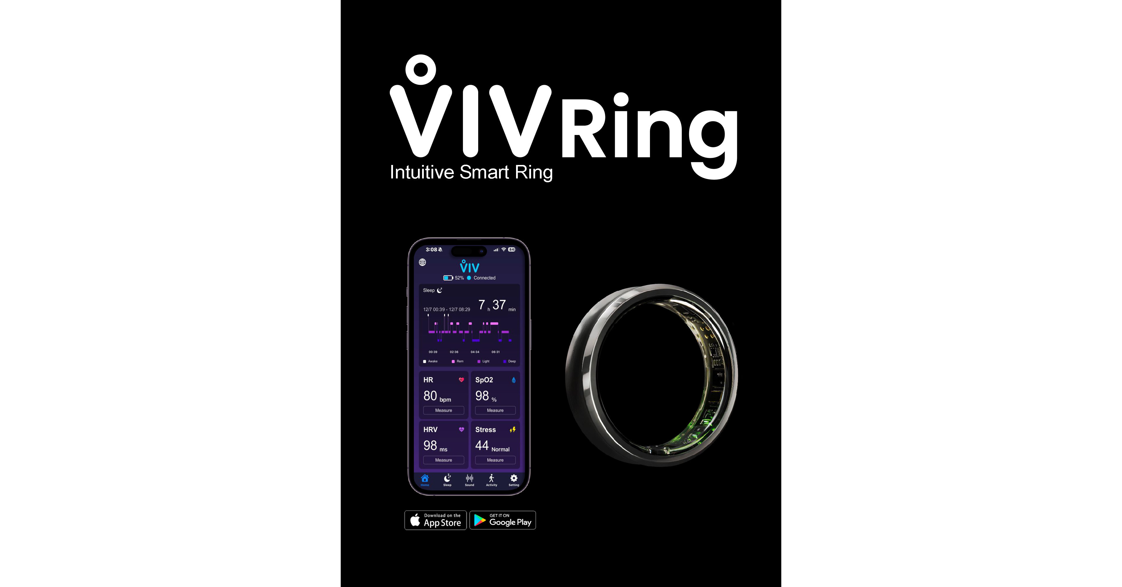 VIV™ Ring: The World's 1st Smart Ring with Generative Sleep Aid Sound ...