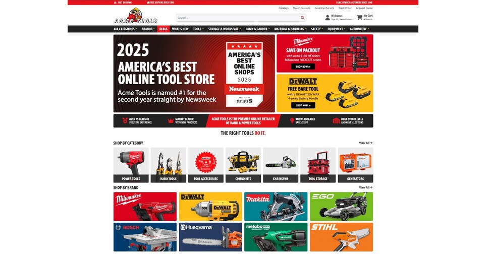 Newsweek Ranks AcmeTools.com America's Best Online Tool Store for 2025