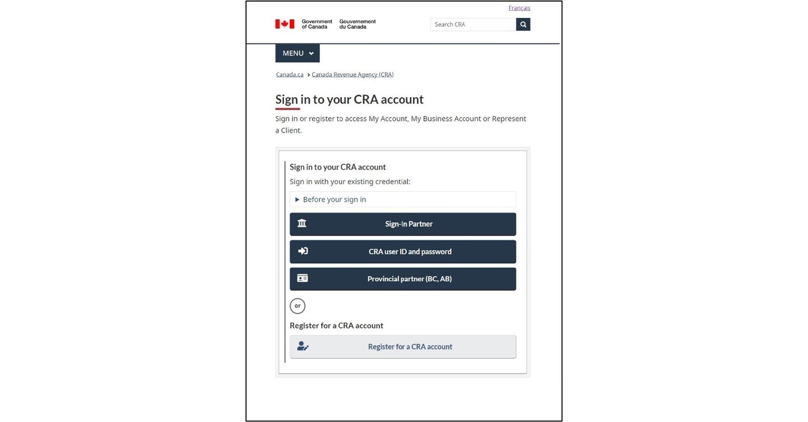 Tax Tip - Get access to My Account, My Business Account, and Represent ...