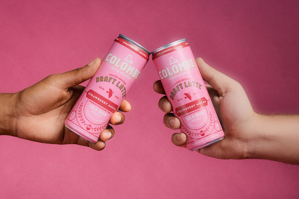 New, Limited Edition La Colombe® Draft Latte® Strawberry Mocha Cans ...