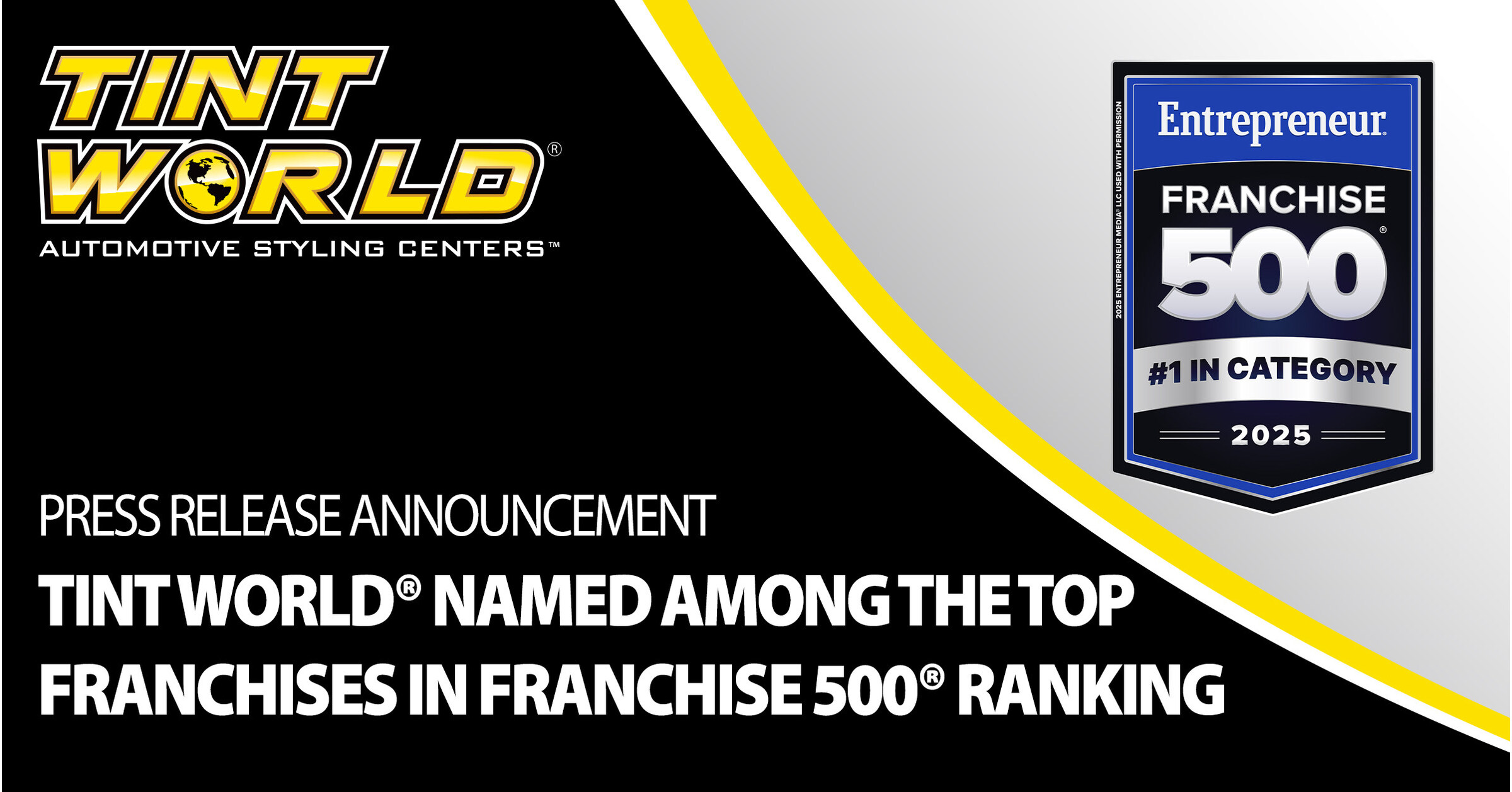 TINT WORLD® NAMED AMONG THE TOP FRANCHISES IN ENTREPRENEUR MAGAZINE'S ...