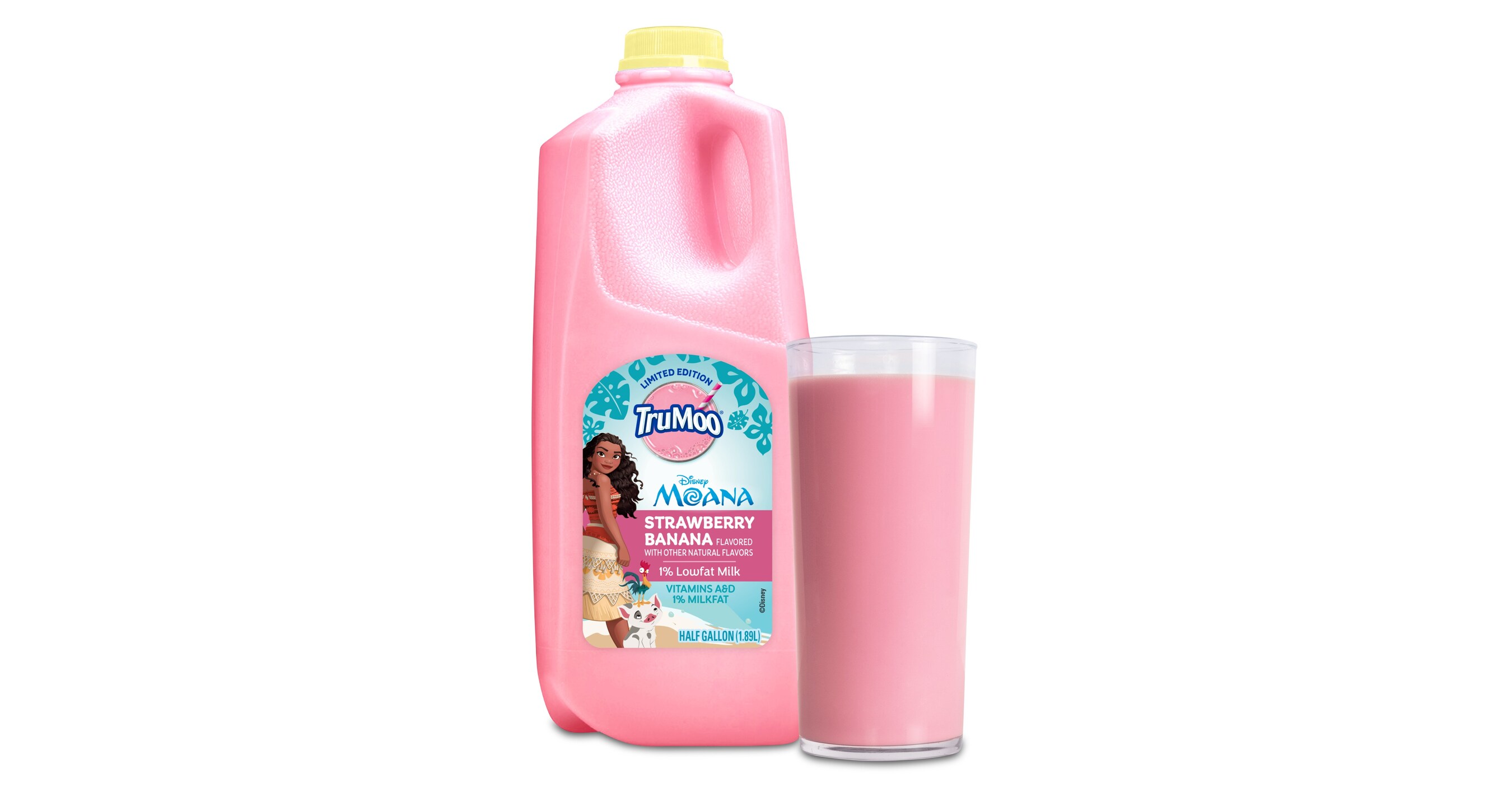 TruMoo Premiers New Disney Moana Strawberry Banana Lowfat Milk