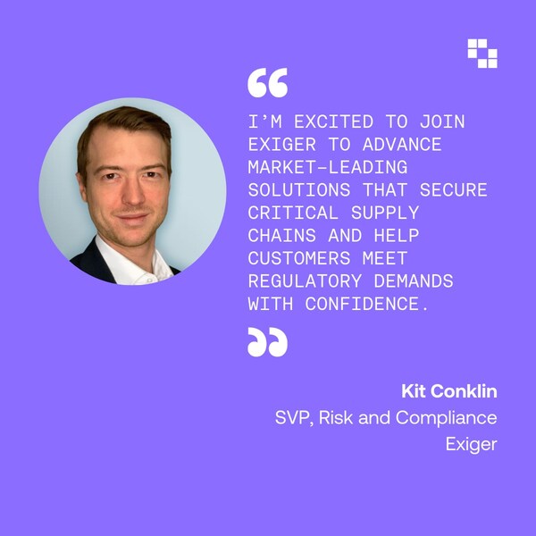 Exiger Taps Kit Conklin for SVP, Risk and Compliance