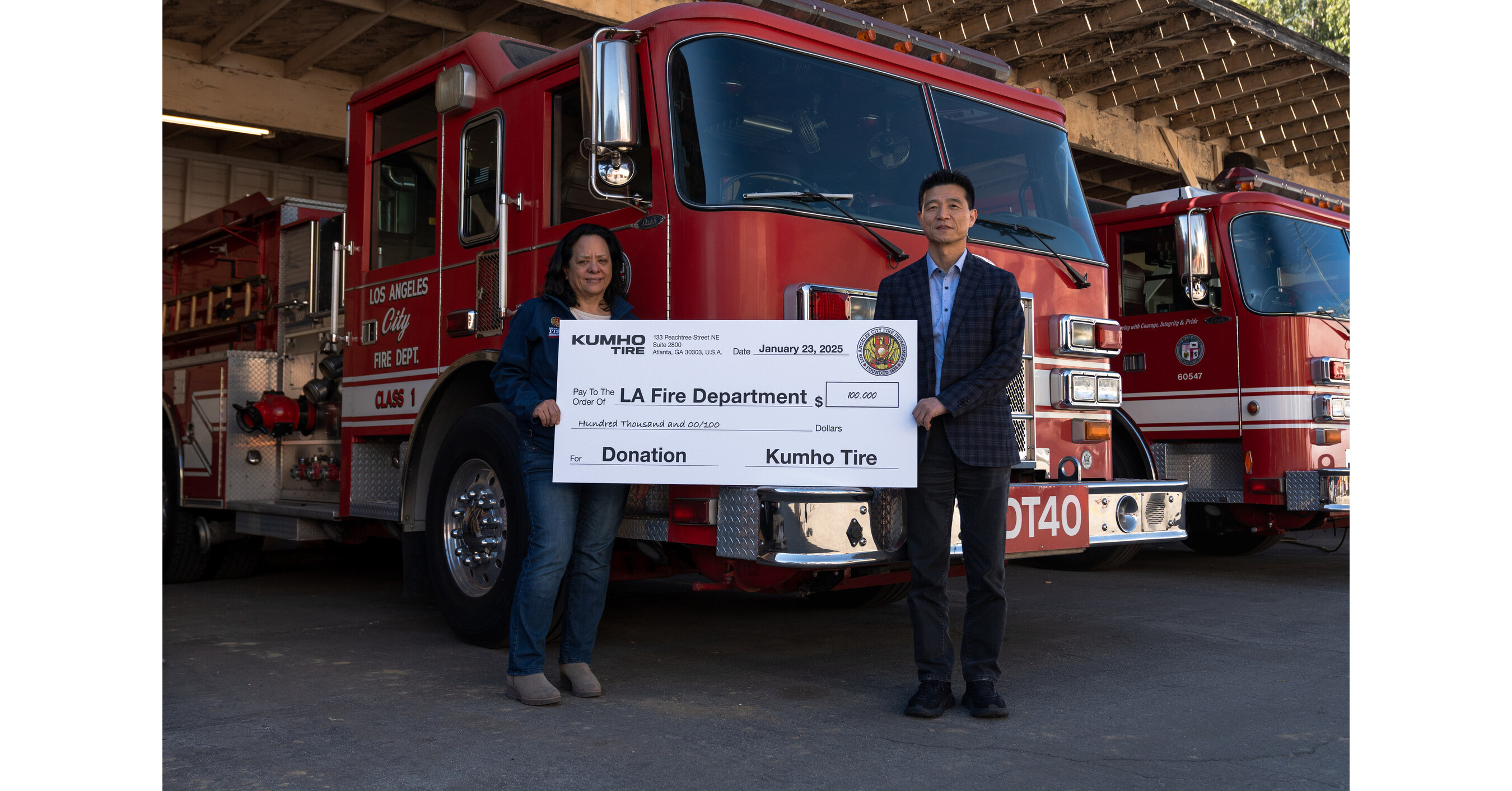 KUMHO TIRE U.S.A. DONATES $100,000 TO LOS ANGELES FIRE DEPARTMENT ...