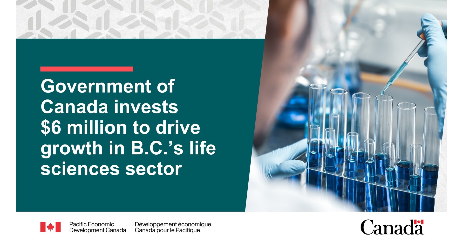 Government of Canada invests $6 million to drive growth in B.C.'s life ...