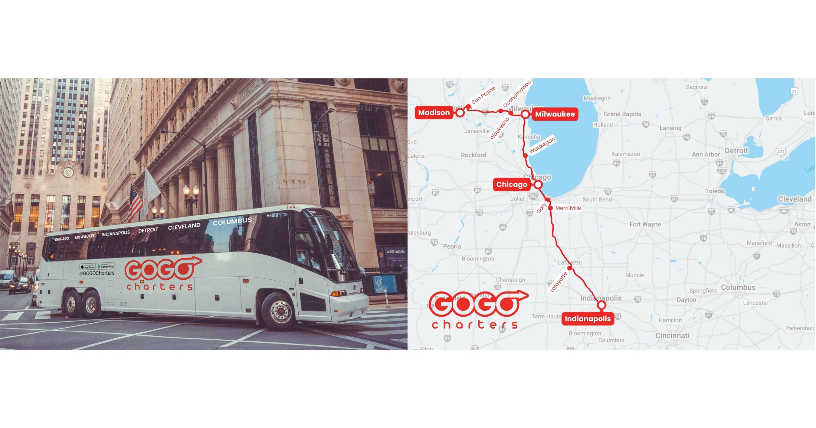 GOGO Charters Expands Daily Charter Network with Two Routes from Chicago