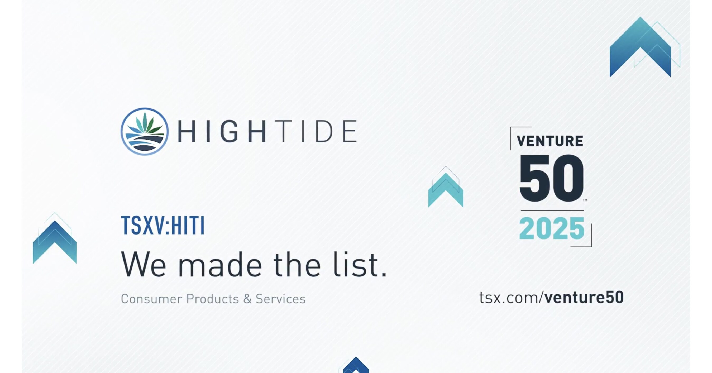 High Tide Recognized as a Top 50 Company by the TSX Venture Exchange ...