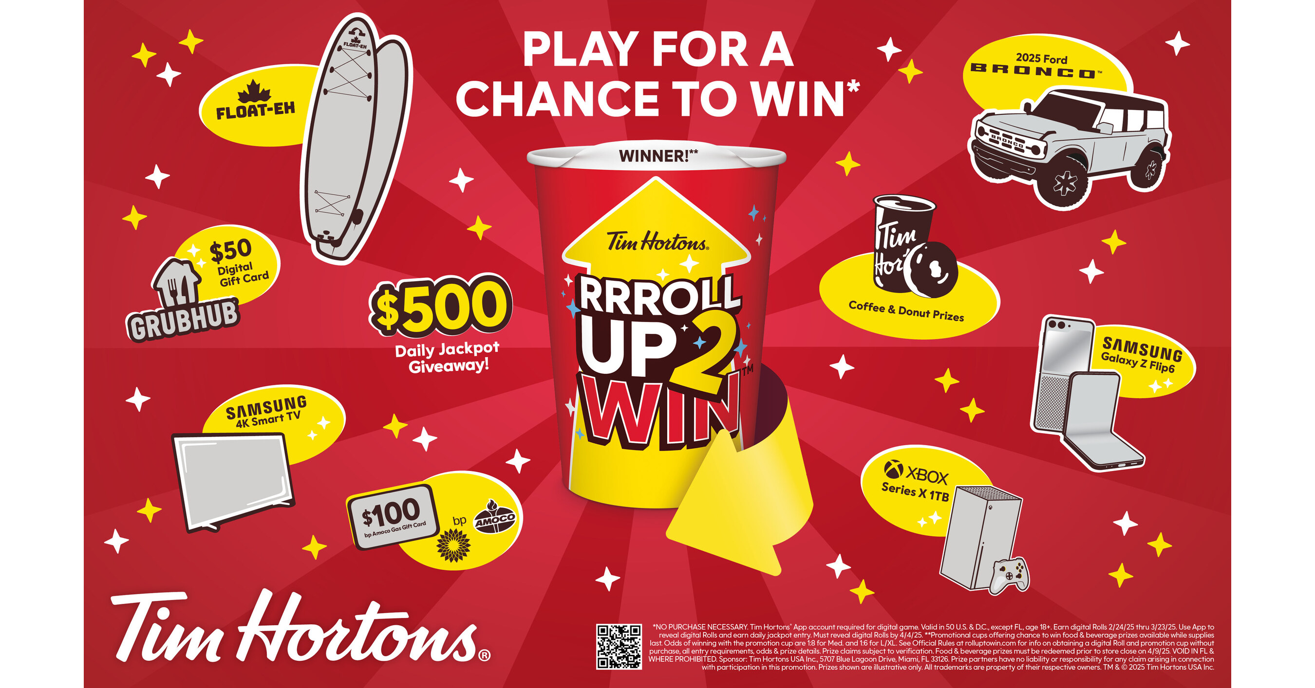 Tim Hortons U.S. Roll Up To Win® sweepstakes is back! Play through ...
